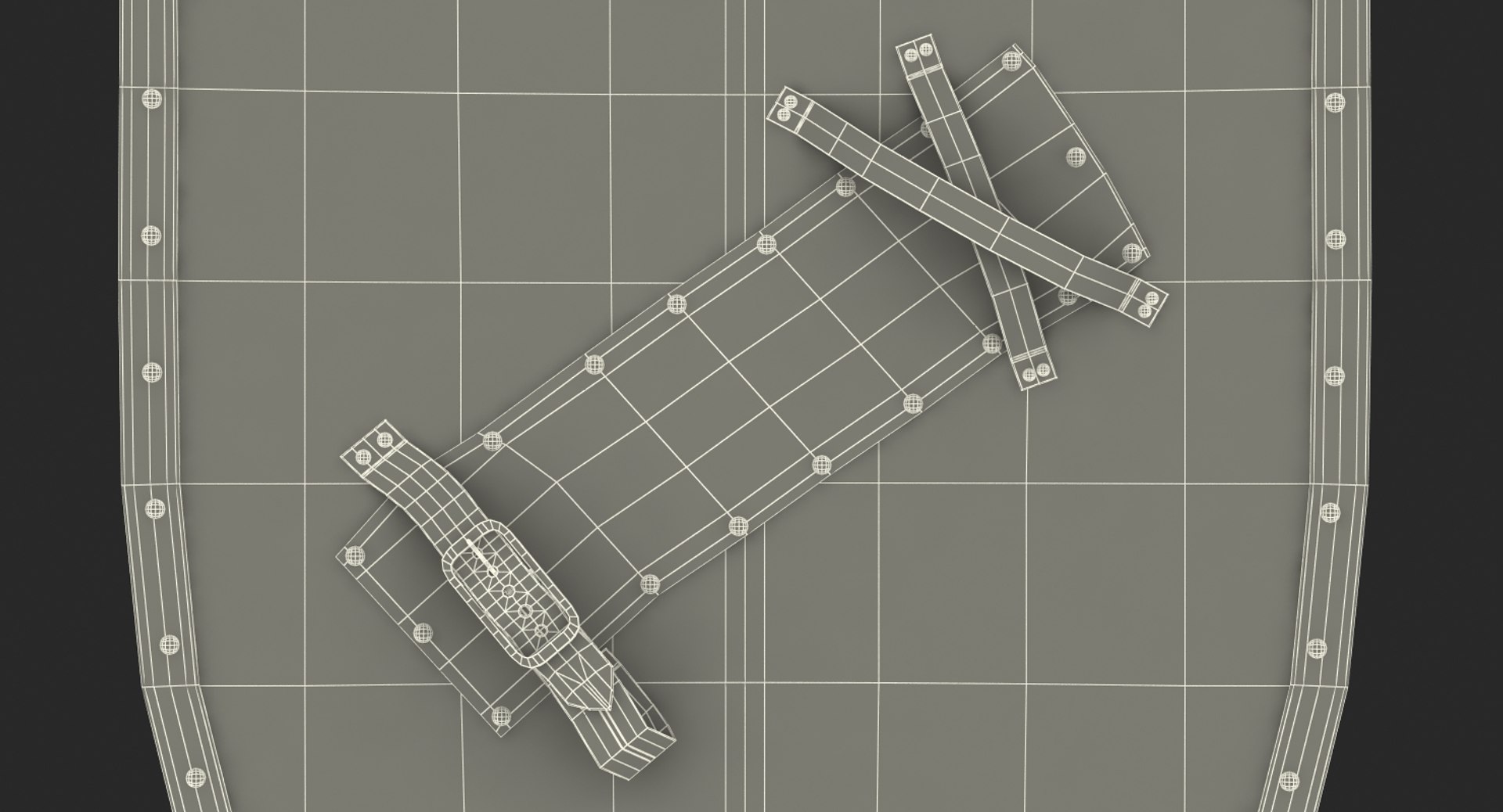 3d european medieval heater shield model