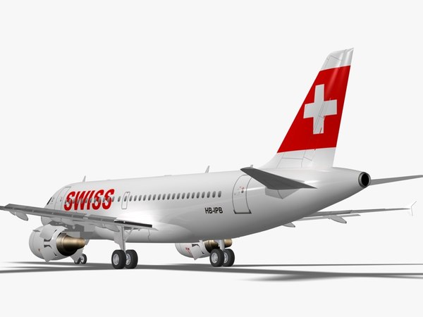 3d airbus swiss international air lines model