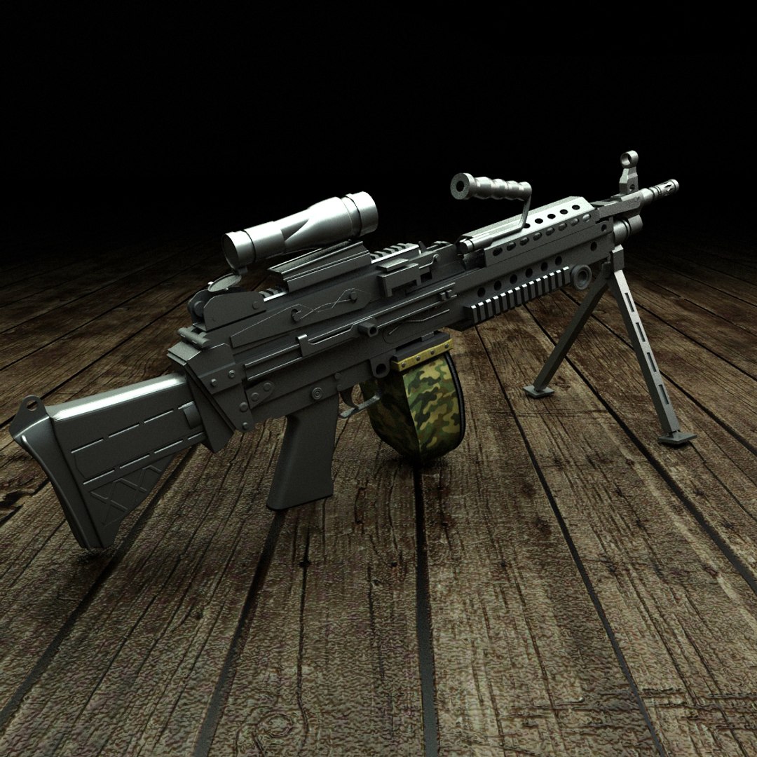 M249 Light Machine Gun 3d Model