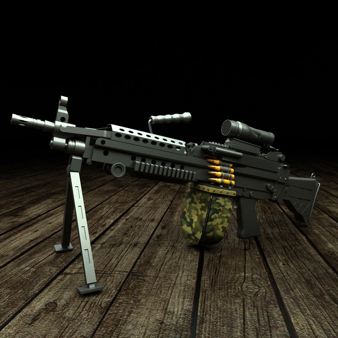 M249 Light Machine Gun 3d Model