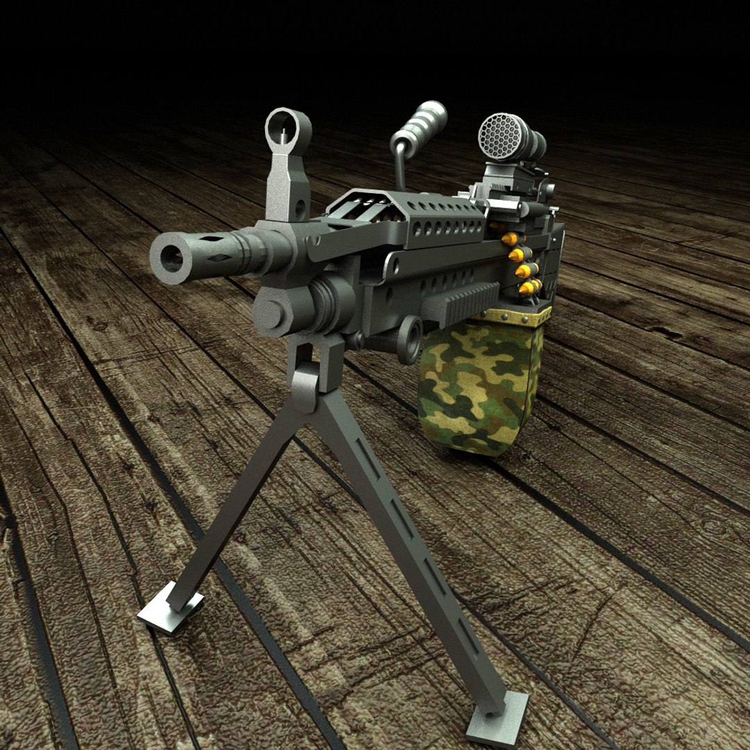M249 Light Machine Gun 3d Model