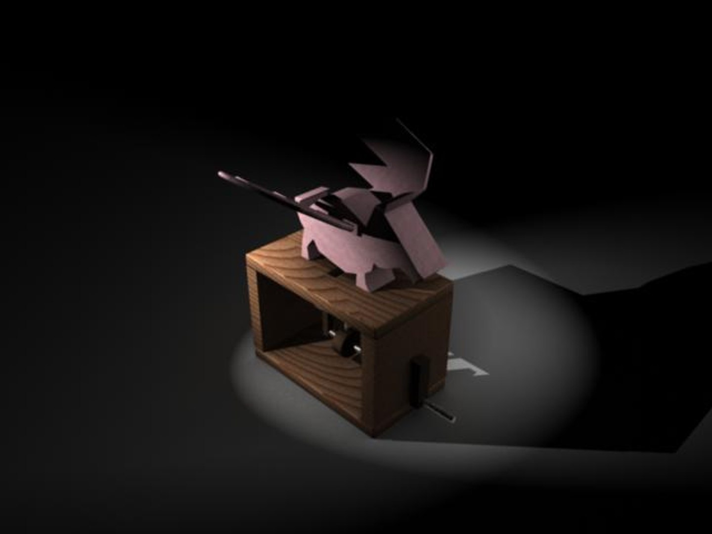 Old Wooden Crank Toy Ma