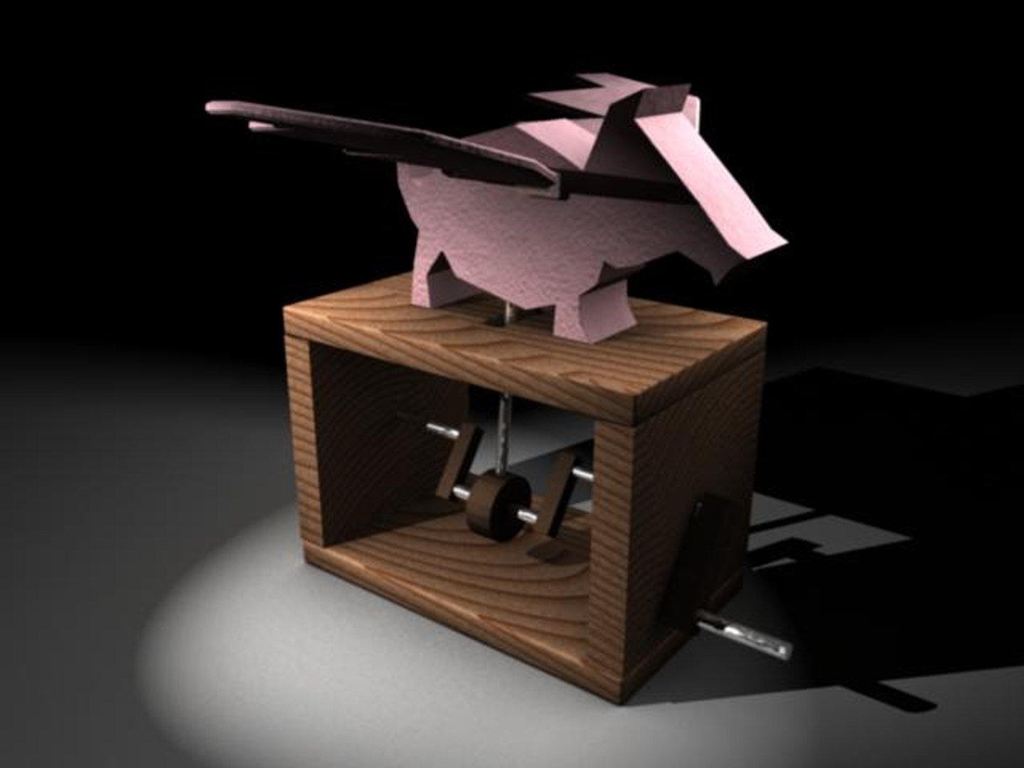 Old Wooden Crank Toy Ma