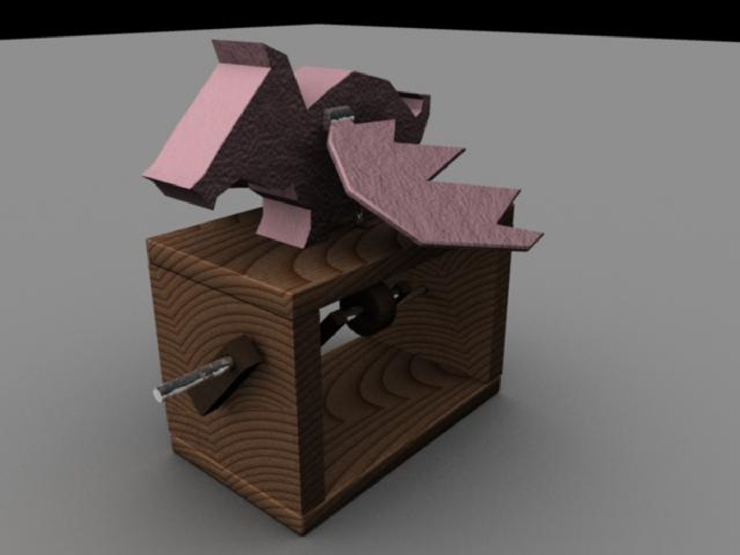 Old Wooden Crank Toy Ma