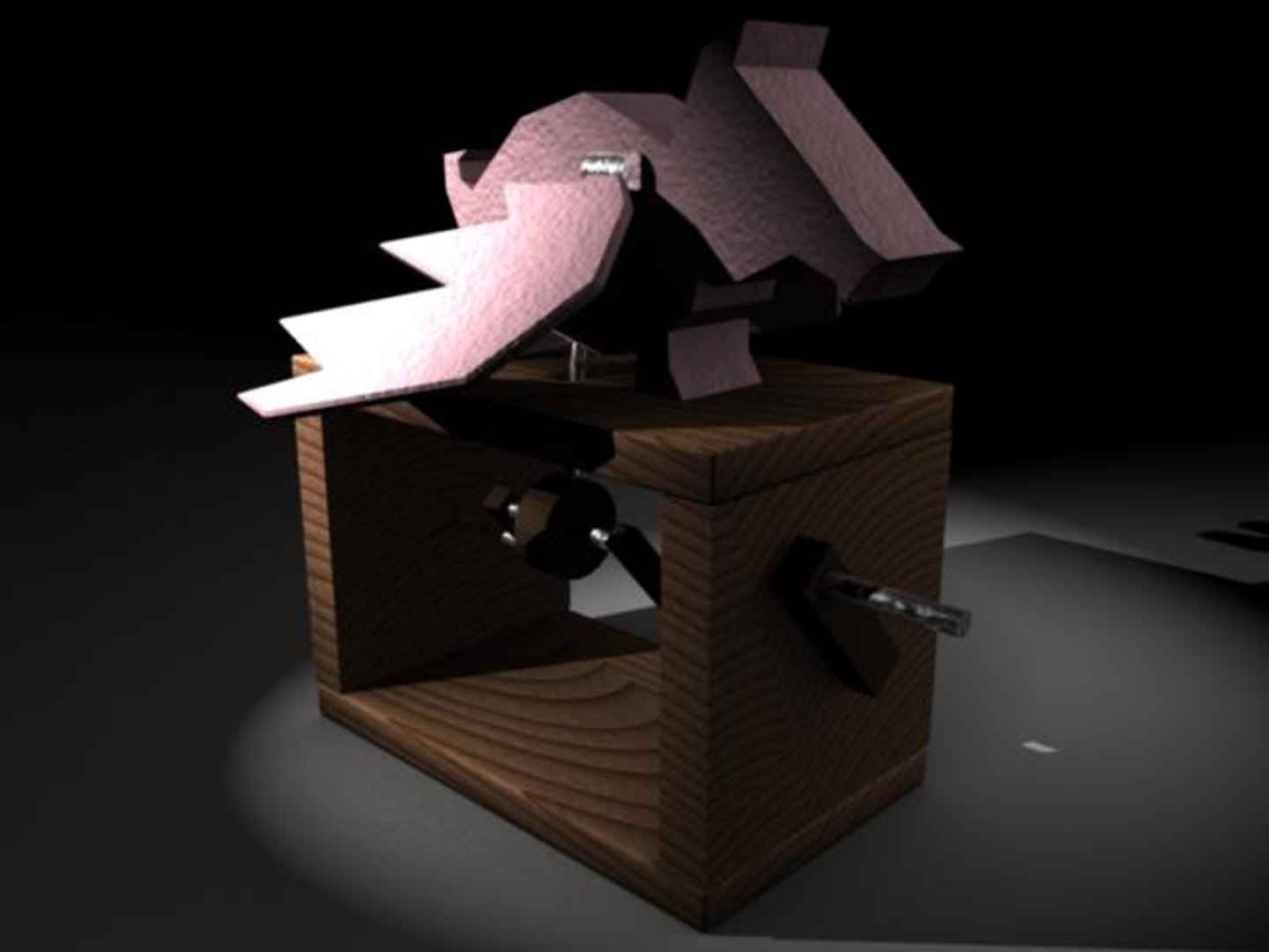 Old Wooden Crank Toy Ma