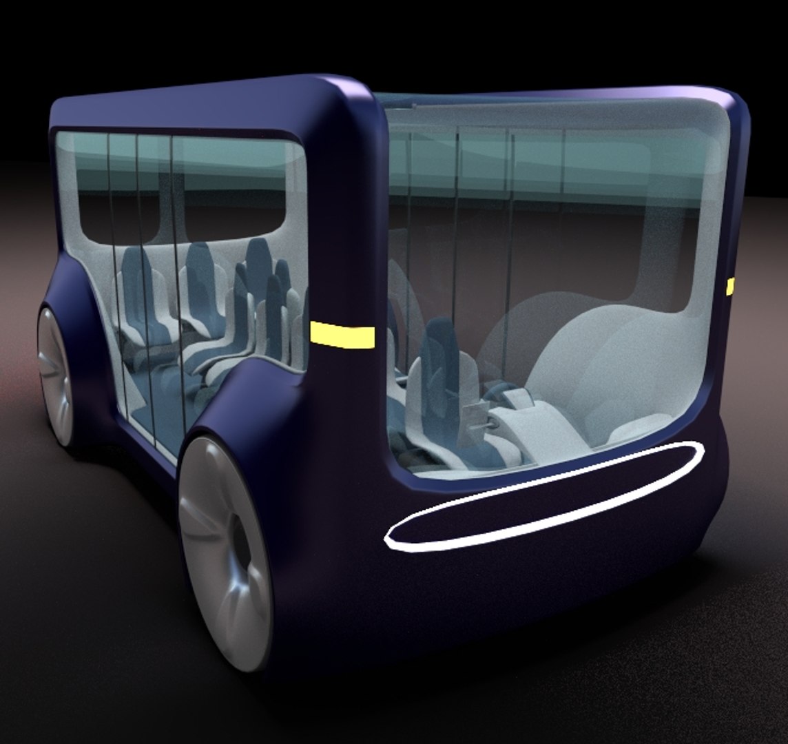 3d model generic concept styled mini bus