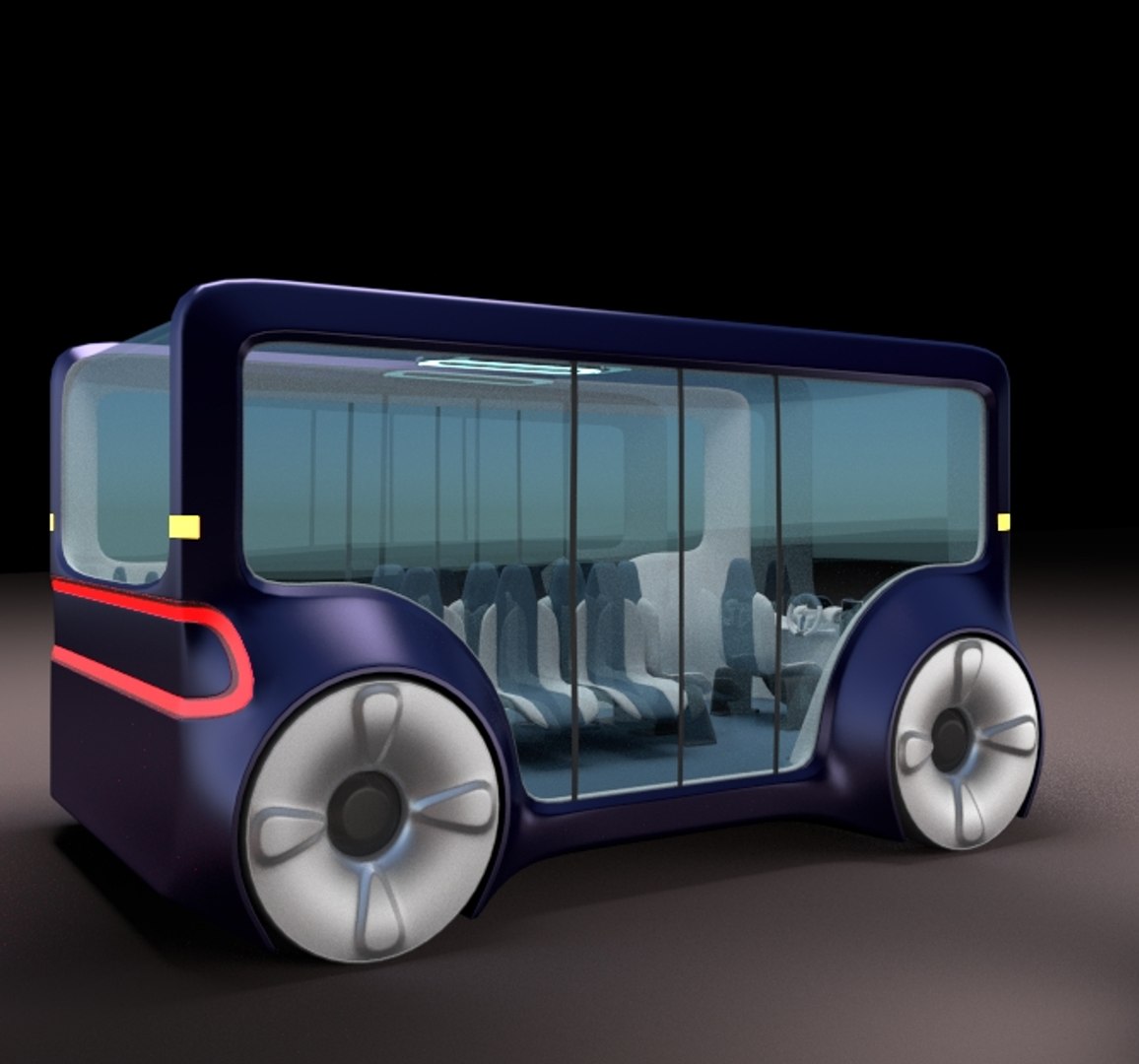 3d model generic concept styled mini bus
