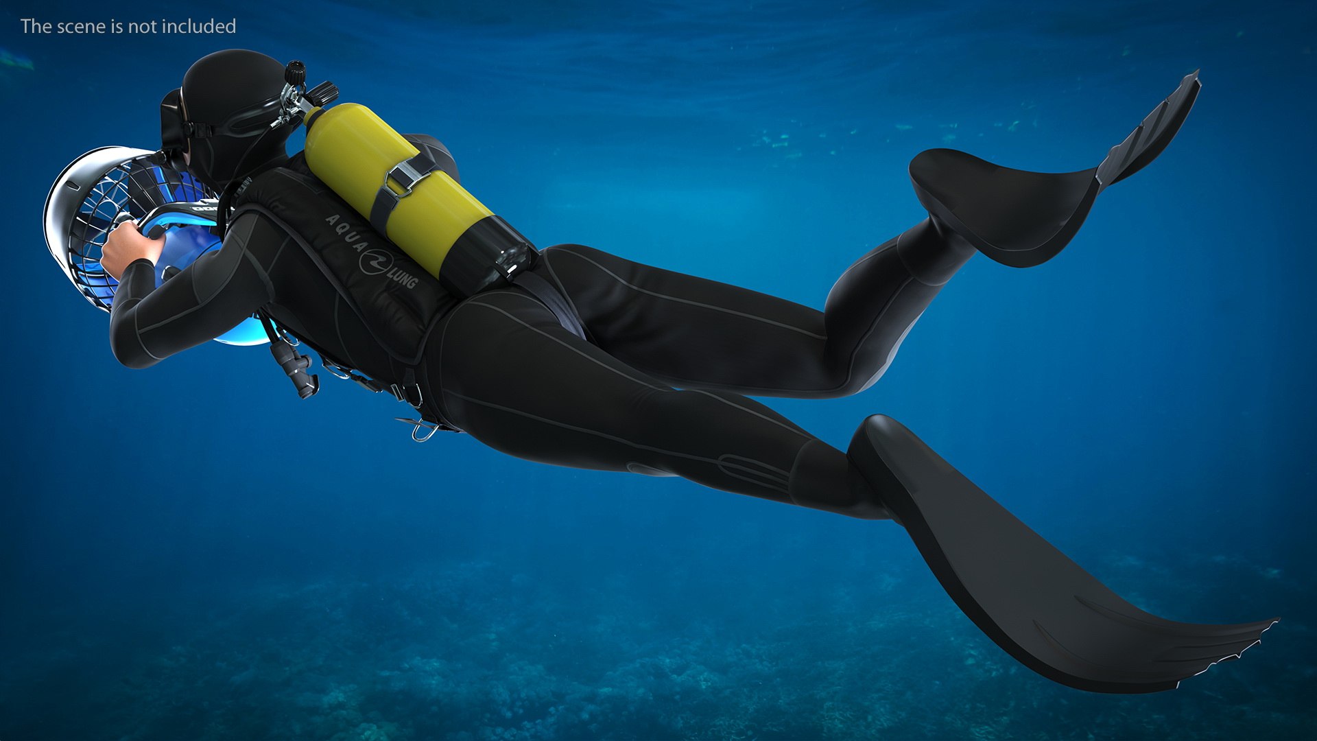 Diver With Sea Scooter Propulsion Vehicle Rigged 3D Model - TurboSquid ...