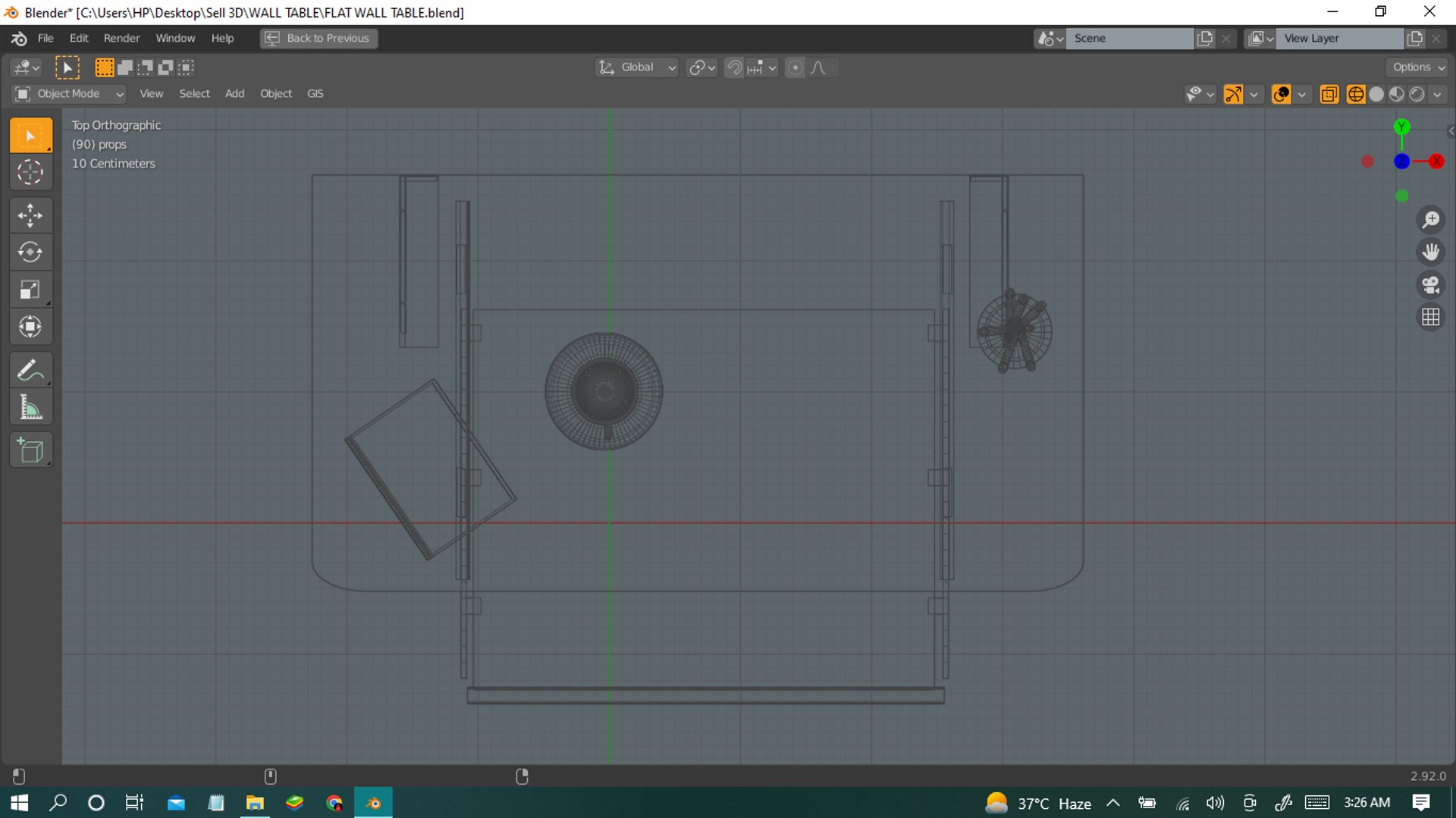 WALL Mounted Table 3D - TurboSquid 1947348