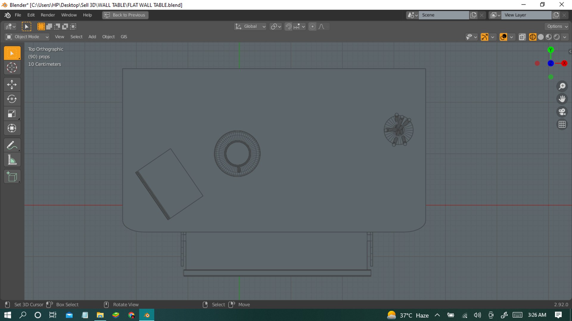 WALL Mounted Table 3D - TurboSquid 1947348