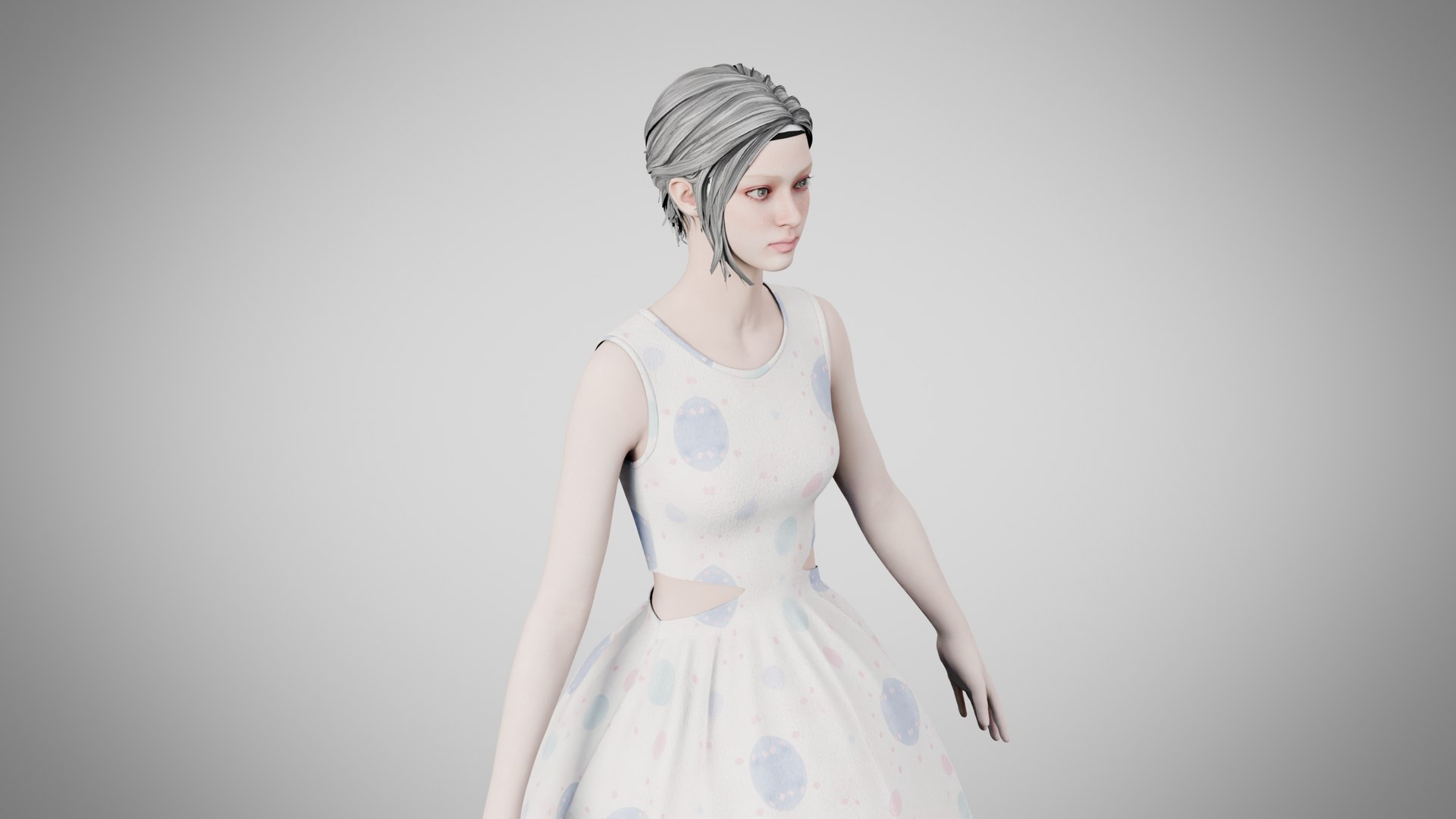 3D Model Dress 32 Pastel Confetti Dot - TurboSquid 2500155