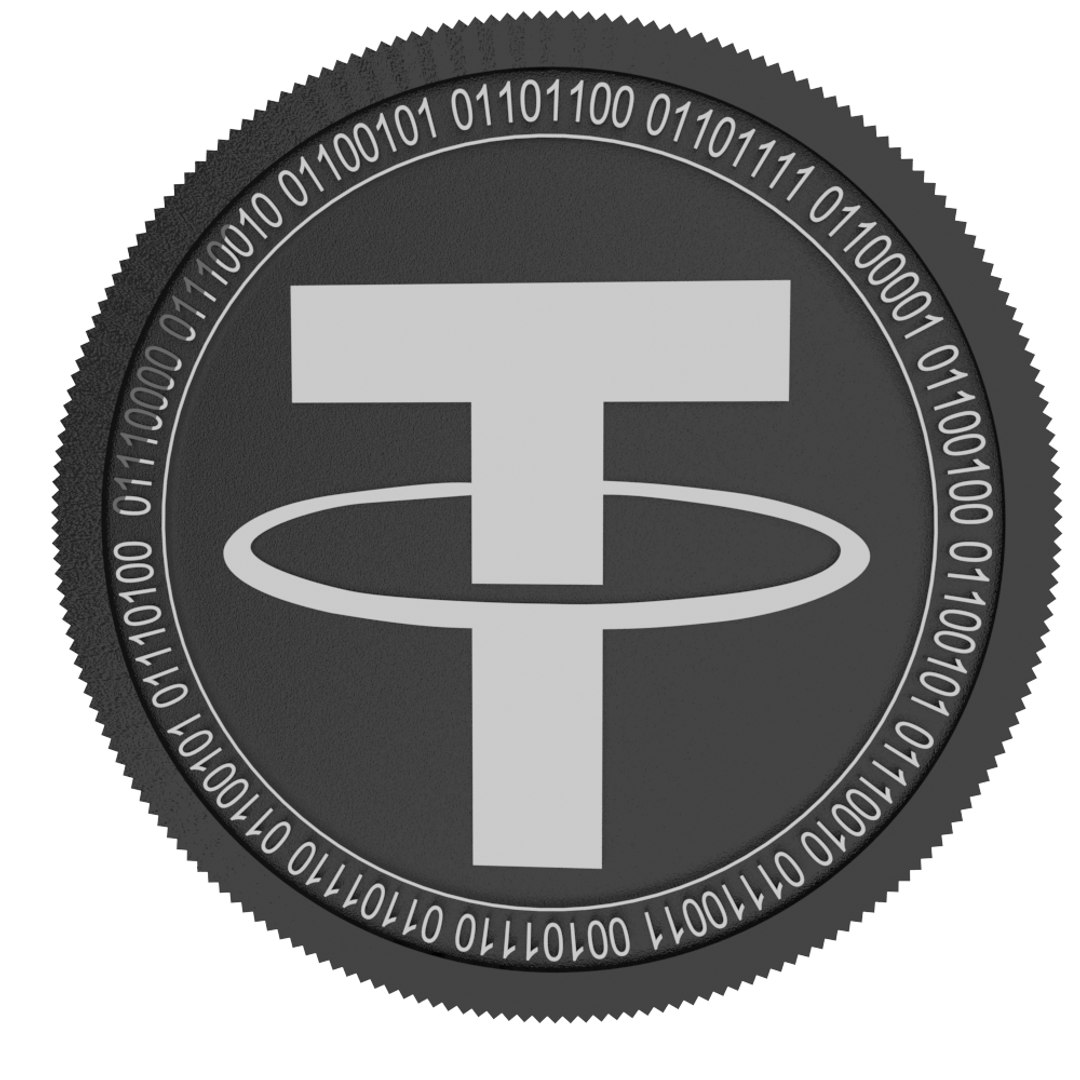 Tether Black Coin 3D Model - TurboSquid 1461894
