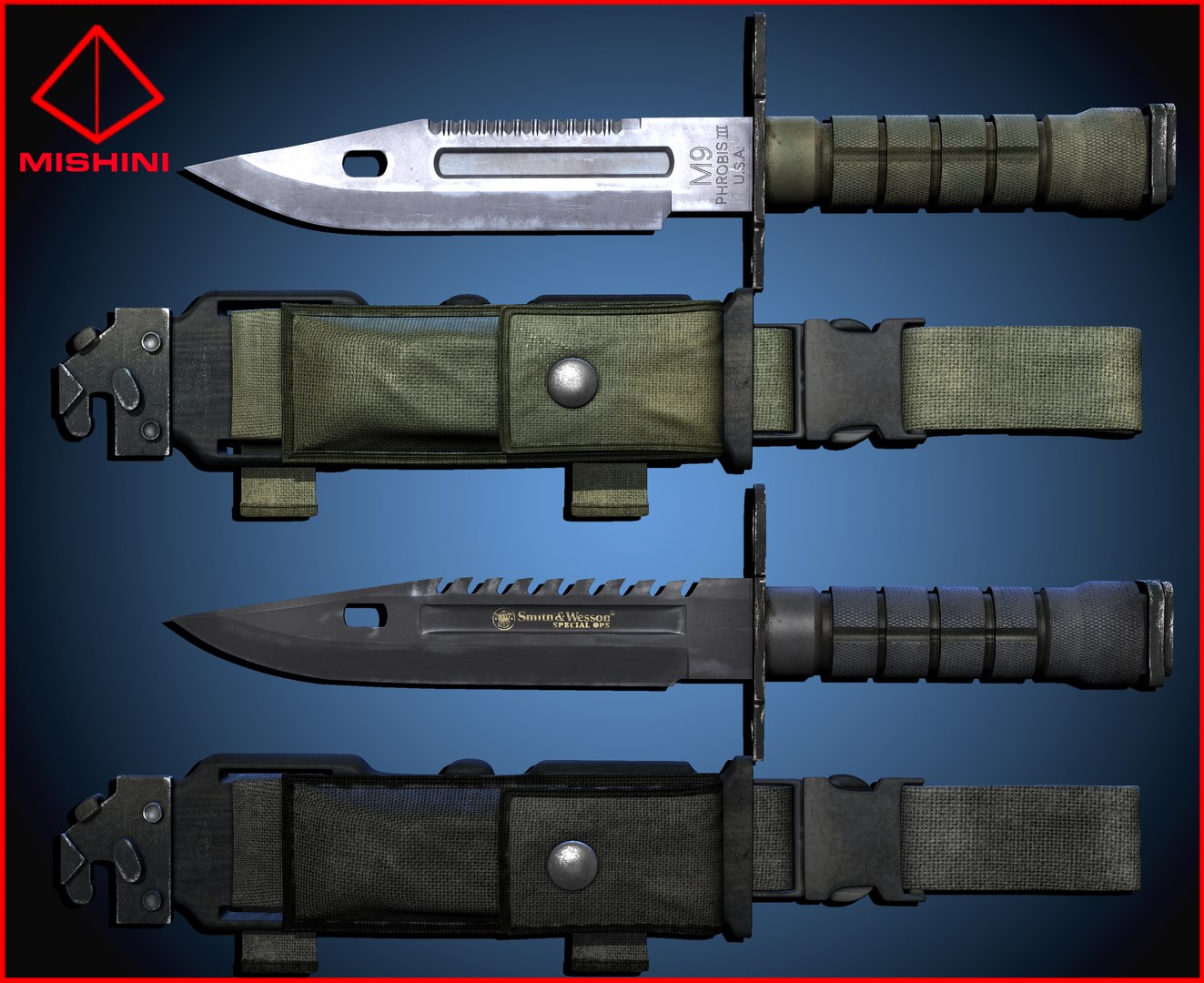 M9 Bayonet Pack 3d Fbx
