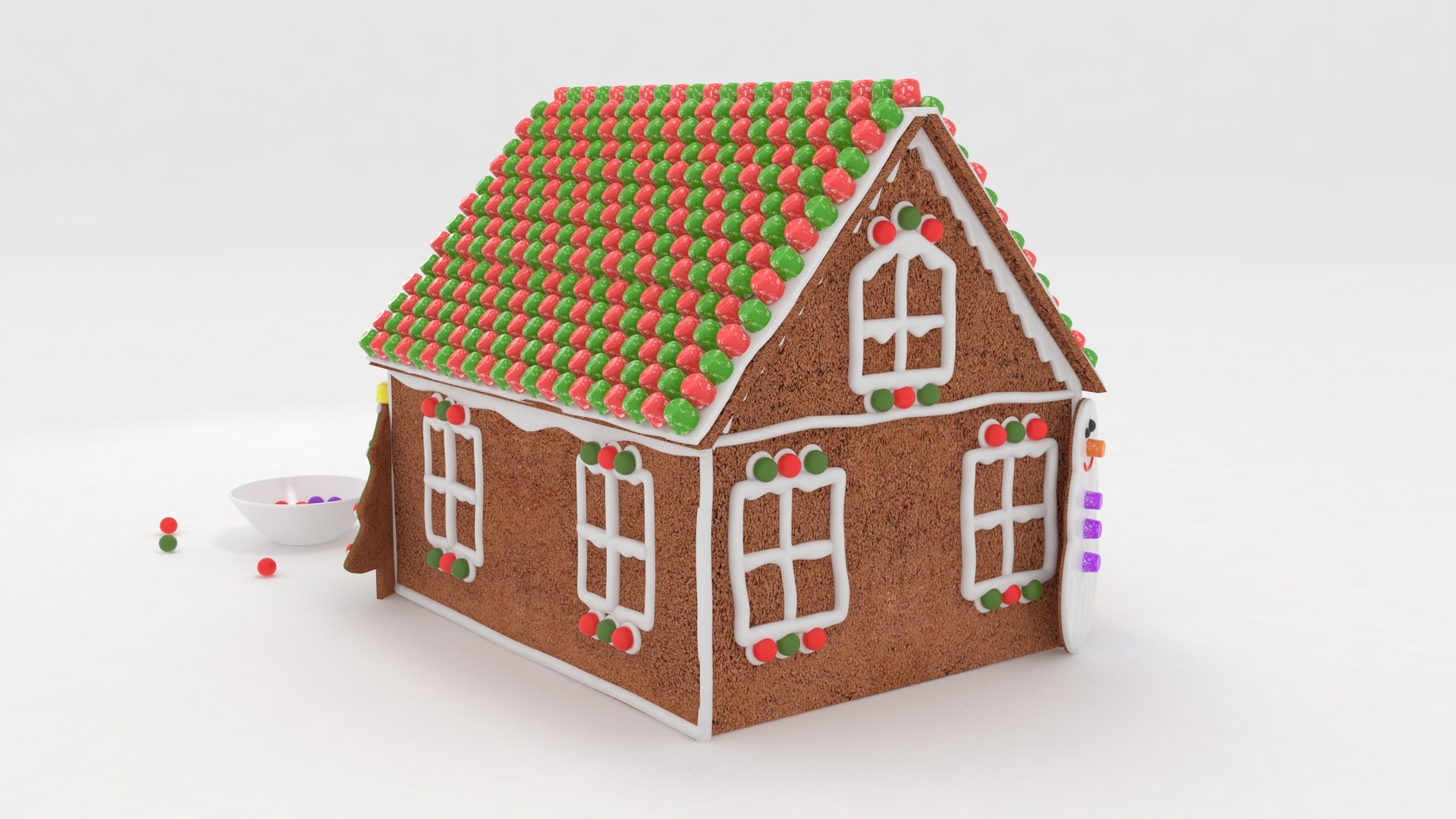 Gingerbread house gumdrops candies 3D model - TurboSquid 1654624