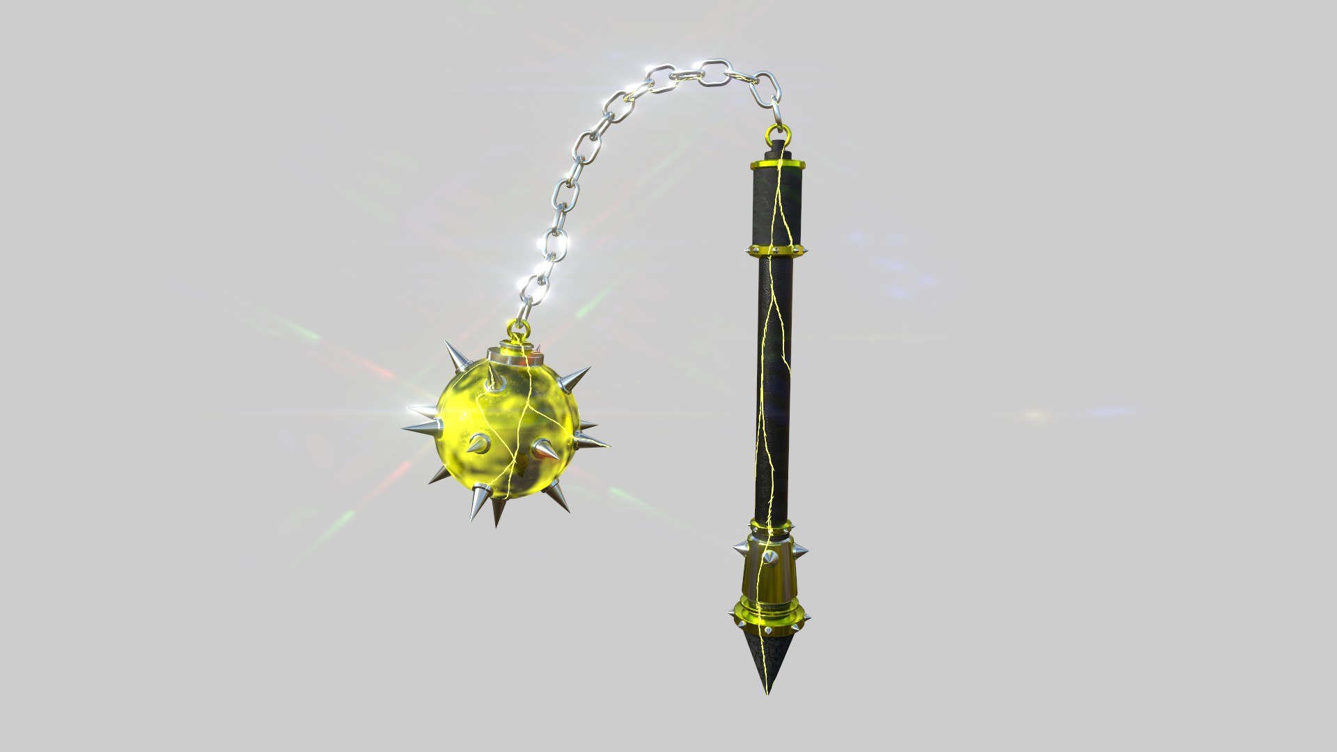 Medieval Flail 10 Thunder - Character Fantasy Weaponry 3D - TurboSquid ...
