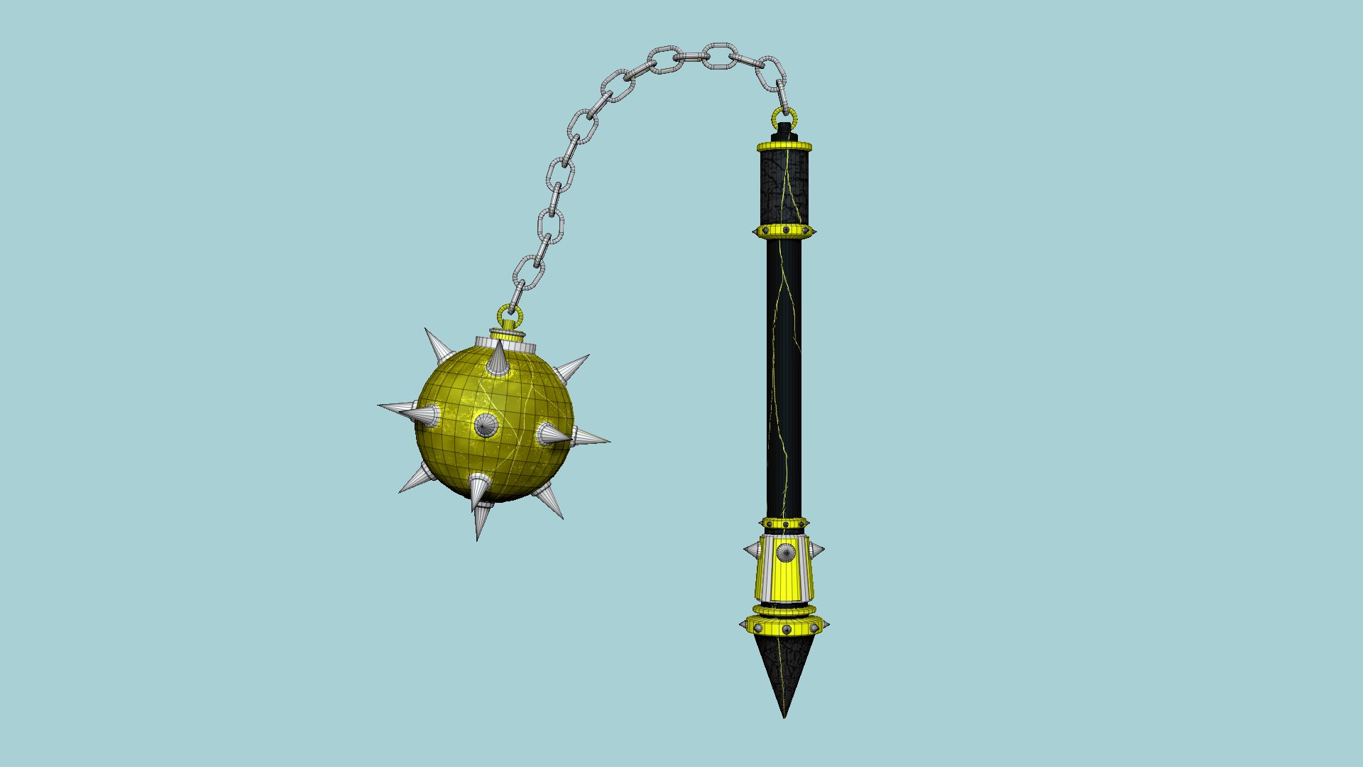 Medieval Flail 10 Thunder - Character Fantasy Weaponry 3D - TurboSquid ...