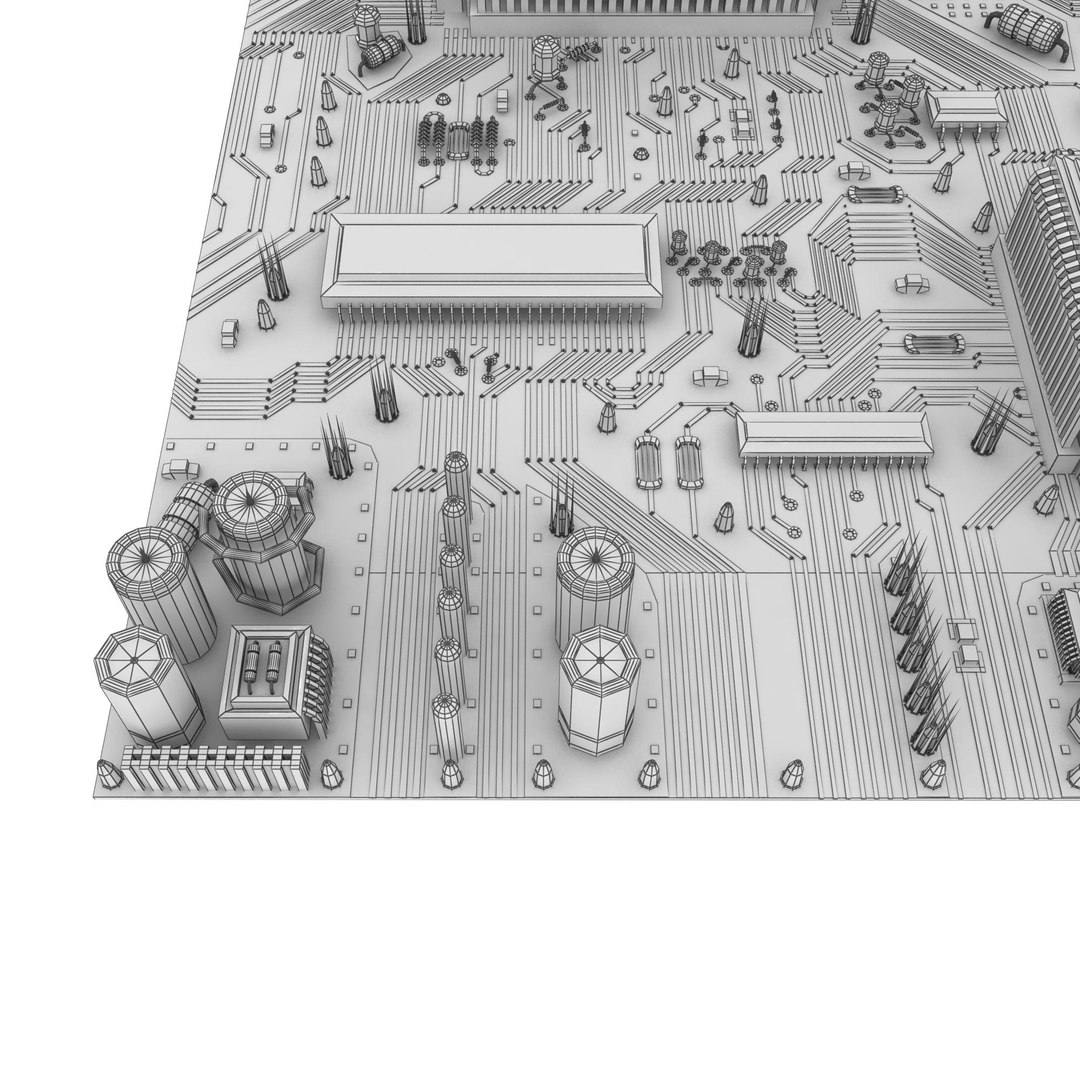 New Circuit Board 3d Model