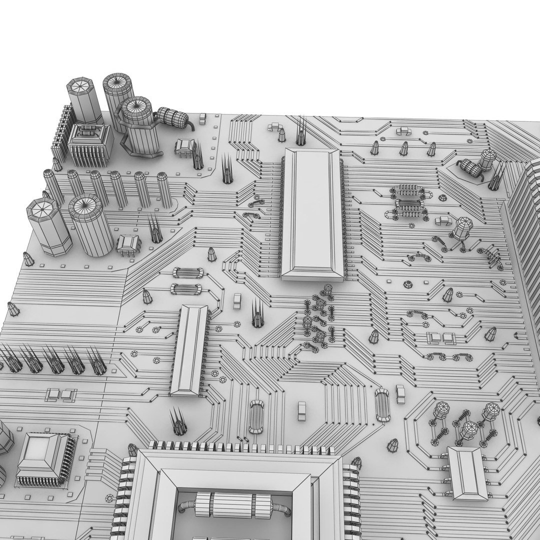 New Circuit Board 3d Model