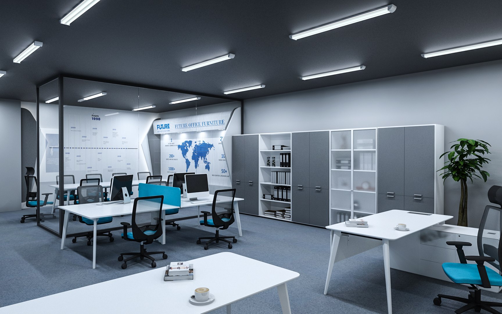 3D Collaborative Workspace Area Model - TurboSquid 2191320