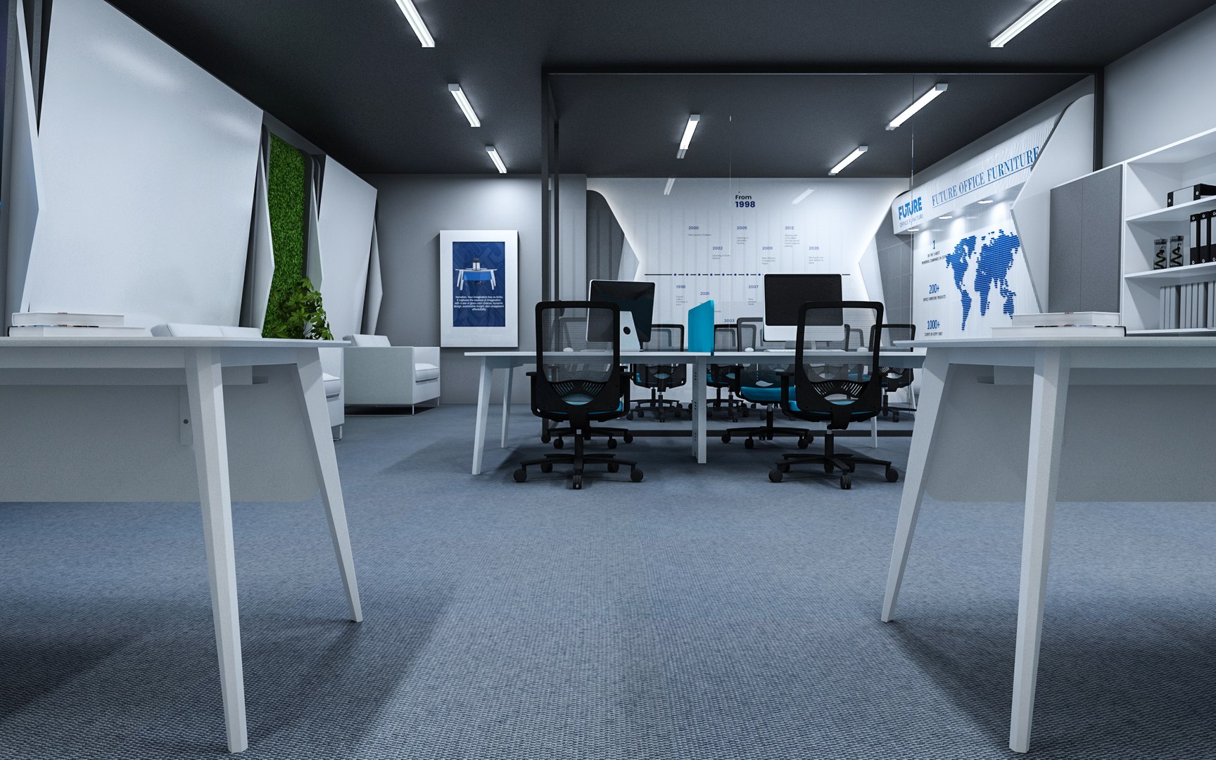 3D Collaborative Workspace Area Model - TurboSquid 2191320