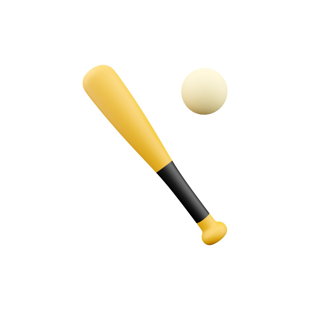 Baseball Bat And Ball Icon 3D Model - TurboSquid 2066345