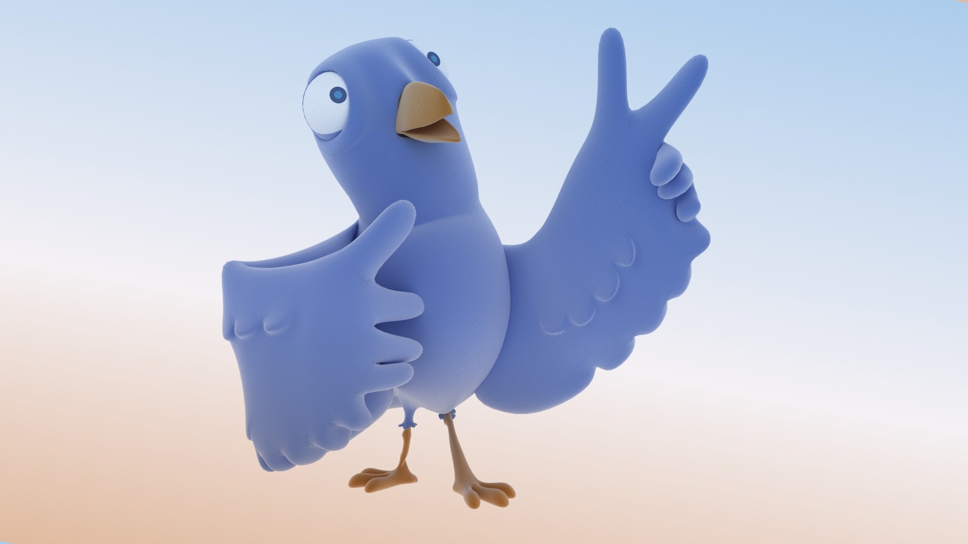 3D Cartoon Bird Rigged - TurboSquid 2211246