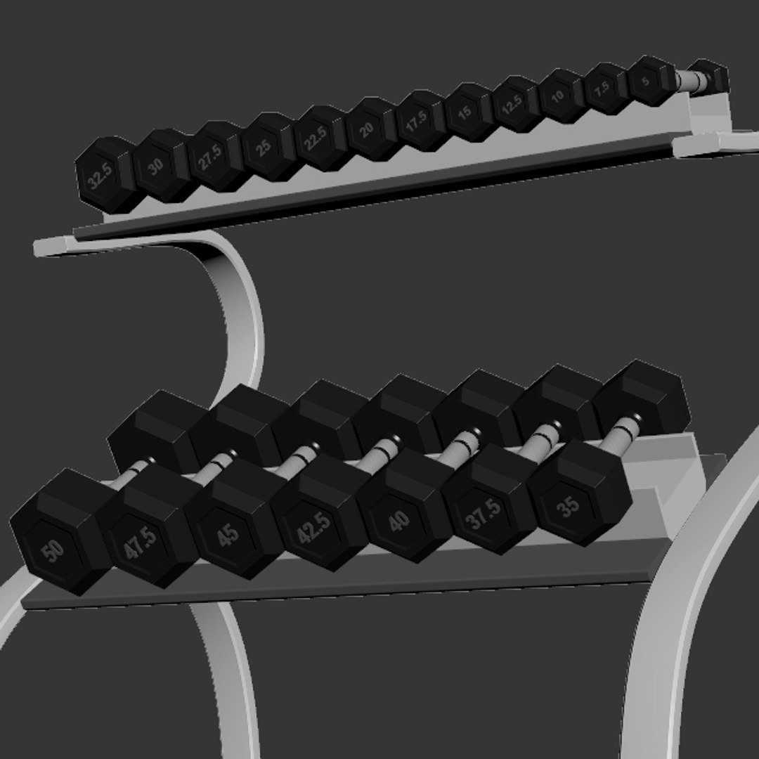 Dumbbell Set 3d Model