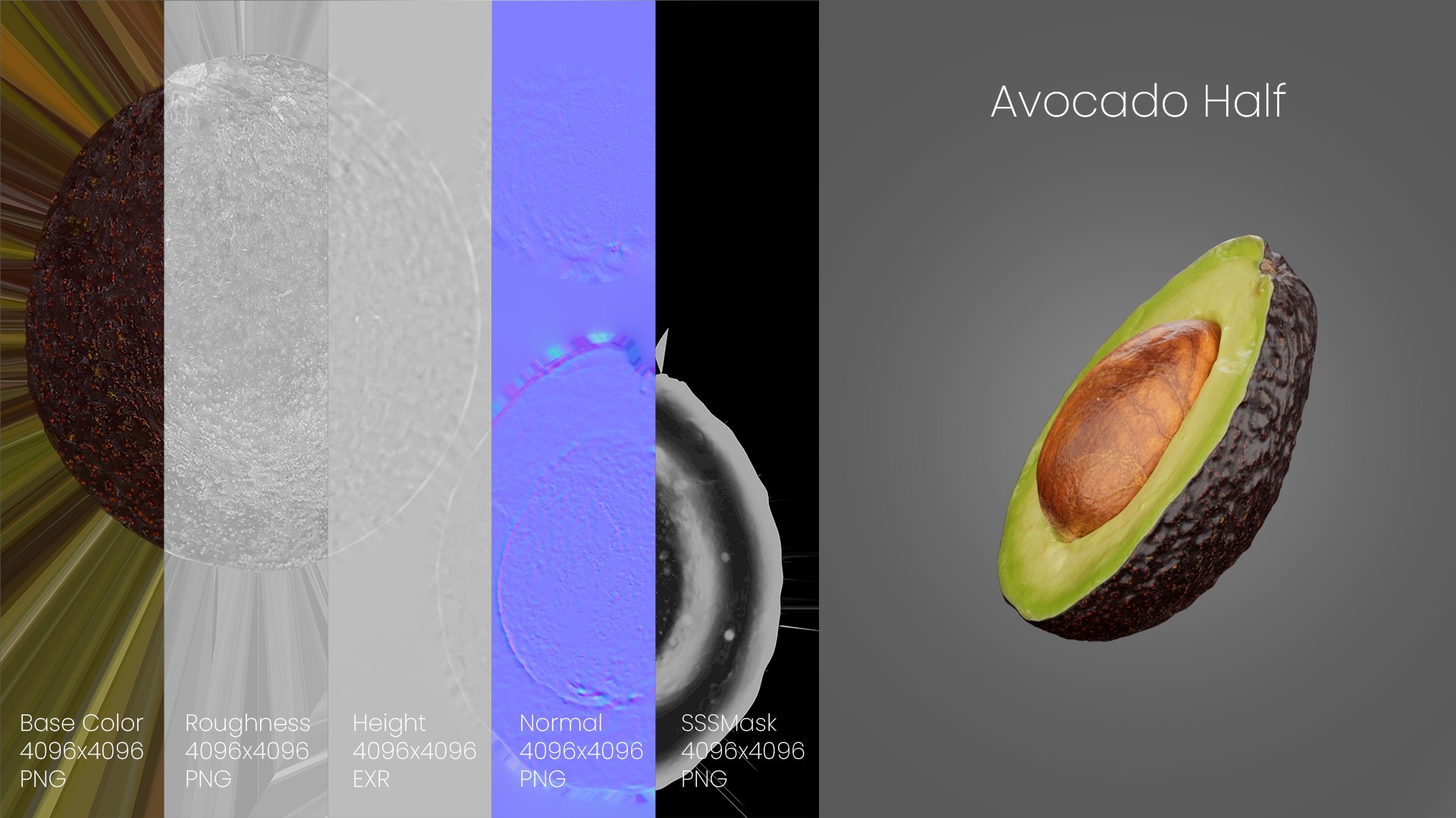 Avocado Half Cut 3D - TurboSquid 2508369