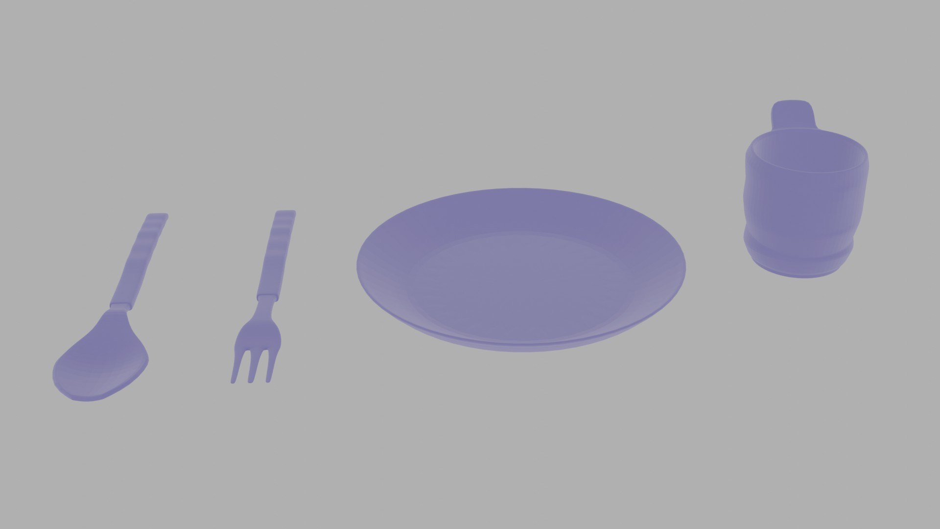 3D Model Assets Pack 3D Printable Plastic Eating Utensils - TurboSquid ...
