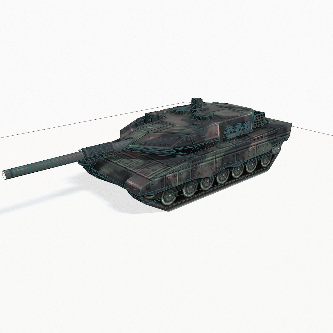 Leopard 2 Battle Tank 3d Model