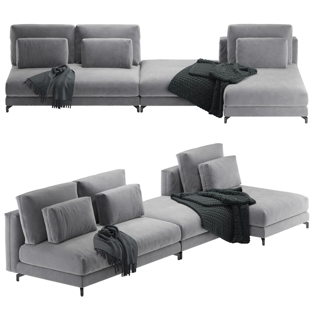 3D Rolf Benz 007 Nuvola Sofa Modular - TurboSquid 2125614
