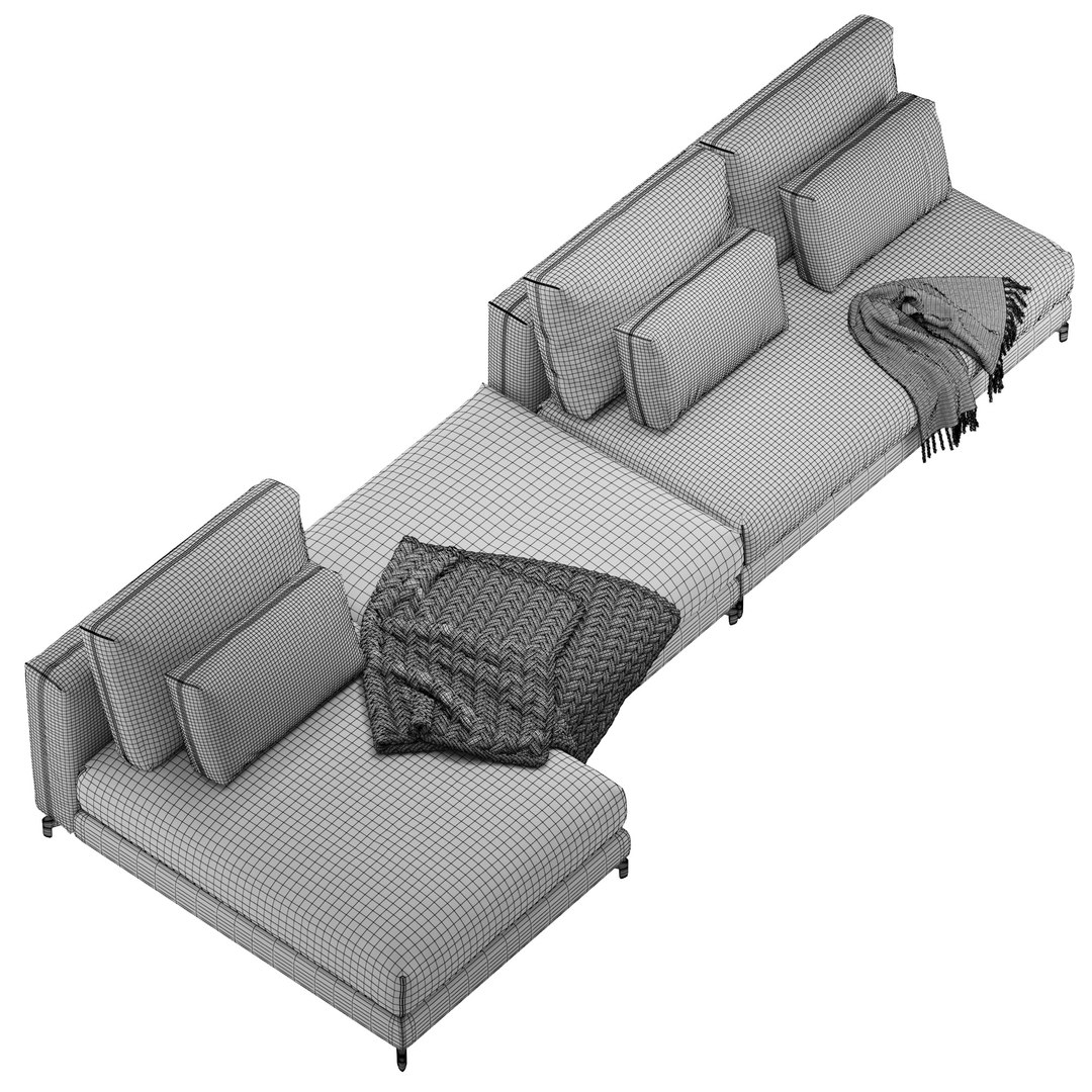 3D Rolf Benz 007 Nuvola Sofa Modular - TurboSquid 2125614