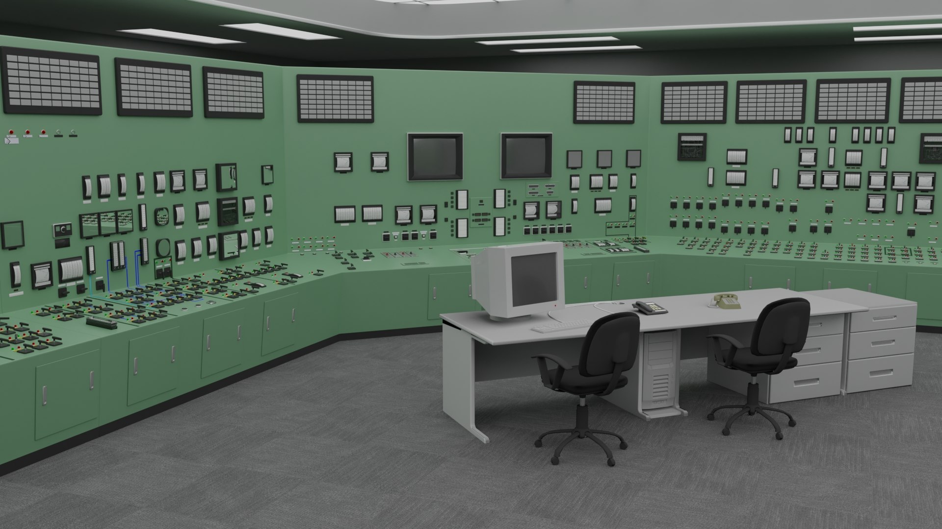 Sala de controle da usina nuclear de Fukushima Daiichi Modelo 3D ...