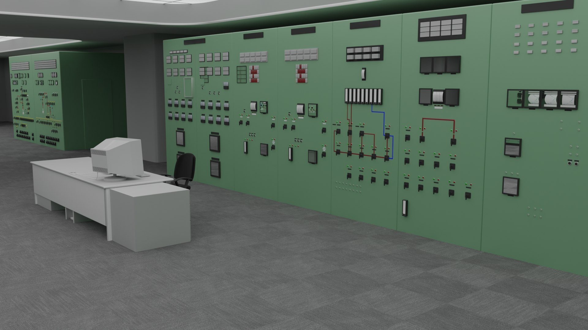 3D Fukushima Daiichi Nuclear Power Plant Control Room - TurboSquid 1720711