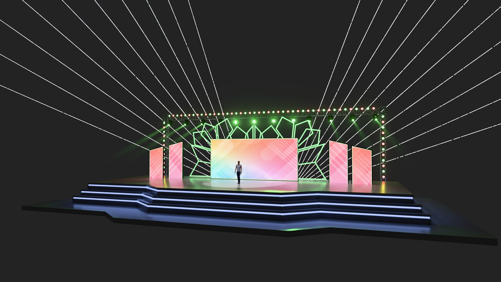 Entertainment Event Stage Or Set Design With Light 3D Model ...