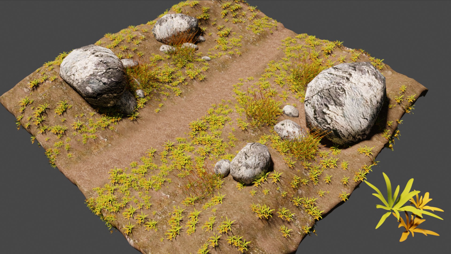 Free 3D Rocks Grass Model - TurboSquid 2233748