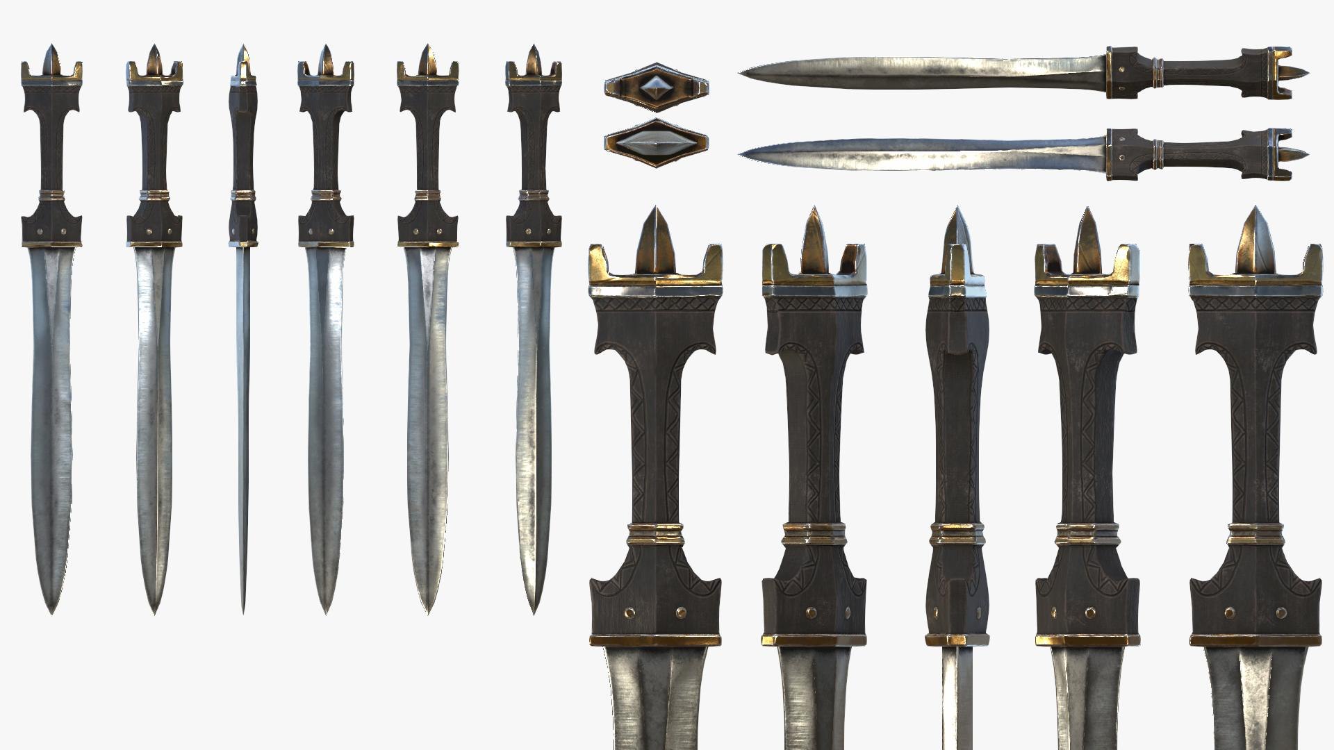 3D Fantasy Sword RPG Somali Belawa Billao Billaawe Gladius Xiphos Knife ...