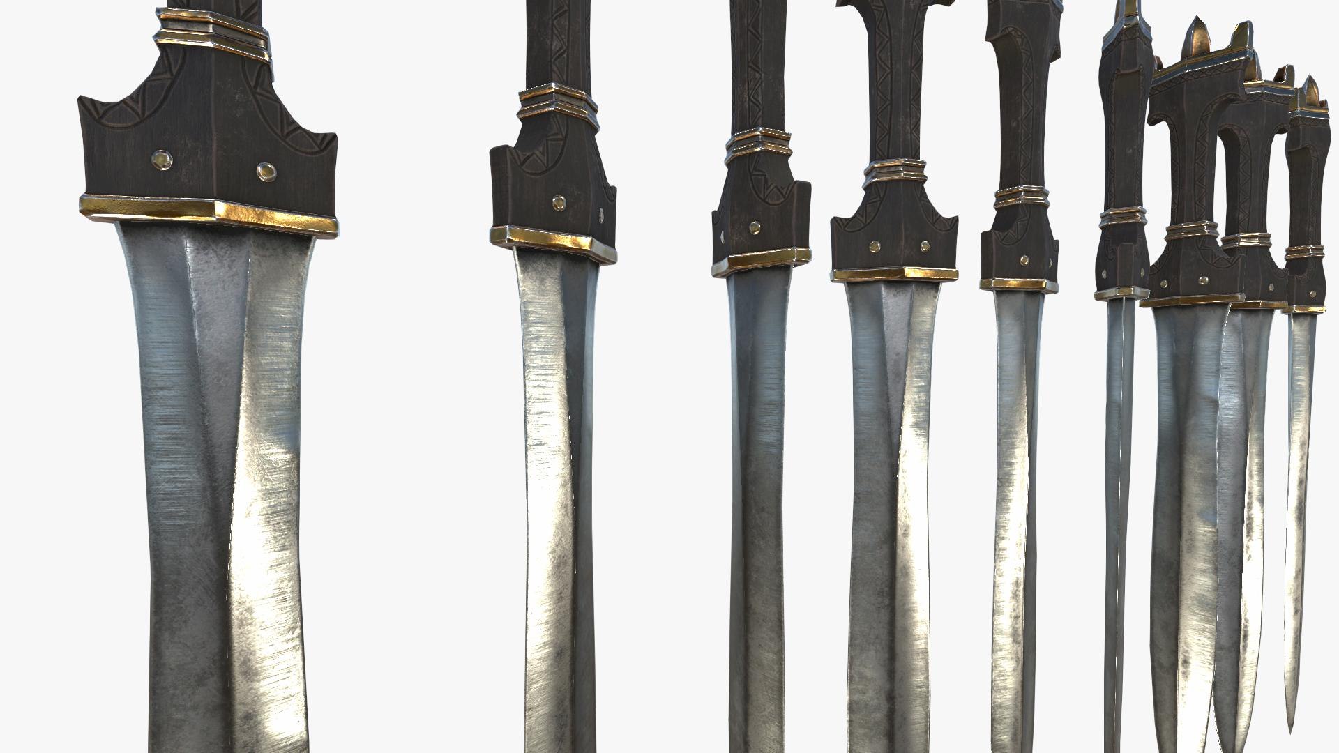 3D Fantasy Sword RPG Somali Belawa Billao Billaawe Gladius Xiphos Knife ...