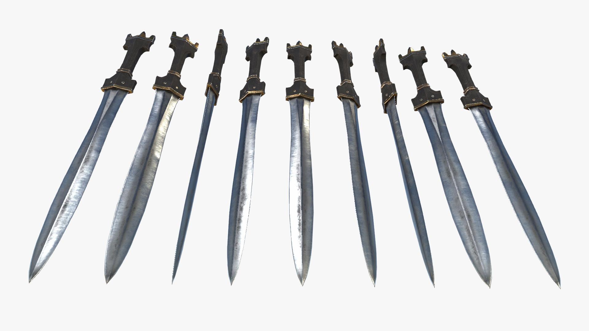 3D Fantasy Sword RPG Somali Belawa Billao Billaawe Gladius Xiphos Knife ...