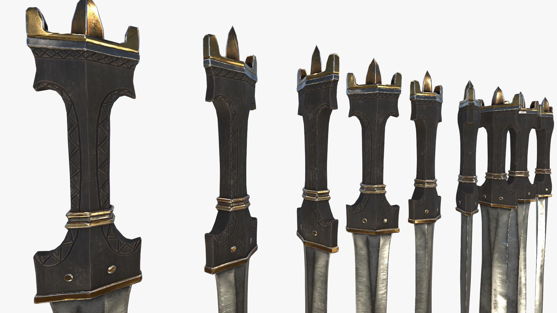 3D Fantasy Sword RPG Somali Belawa Billao Billaawe Gladius Xiphos Knife ...