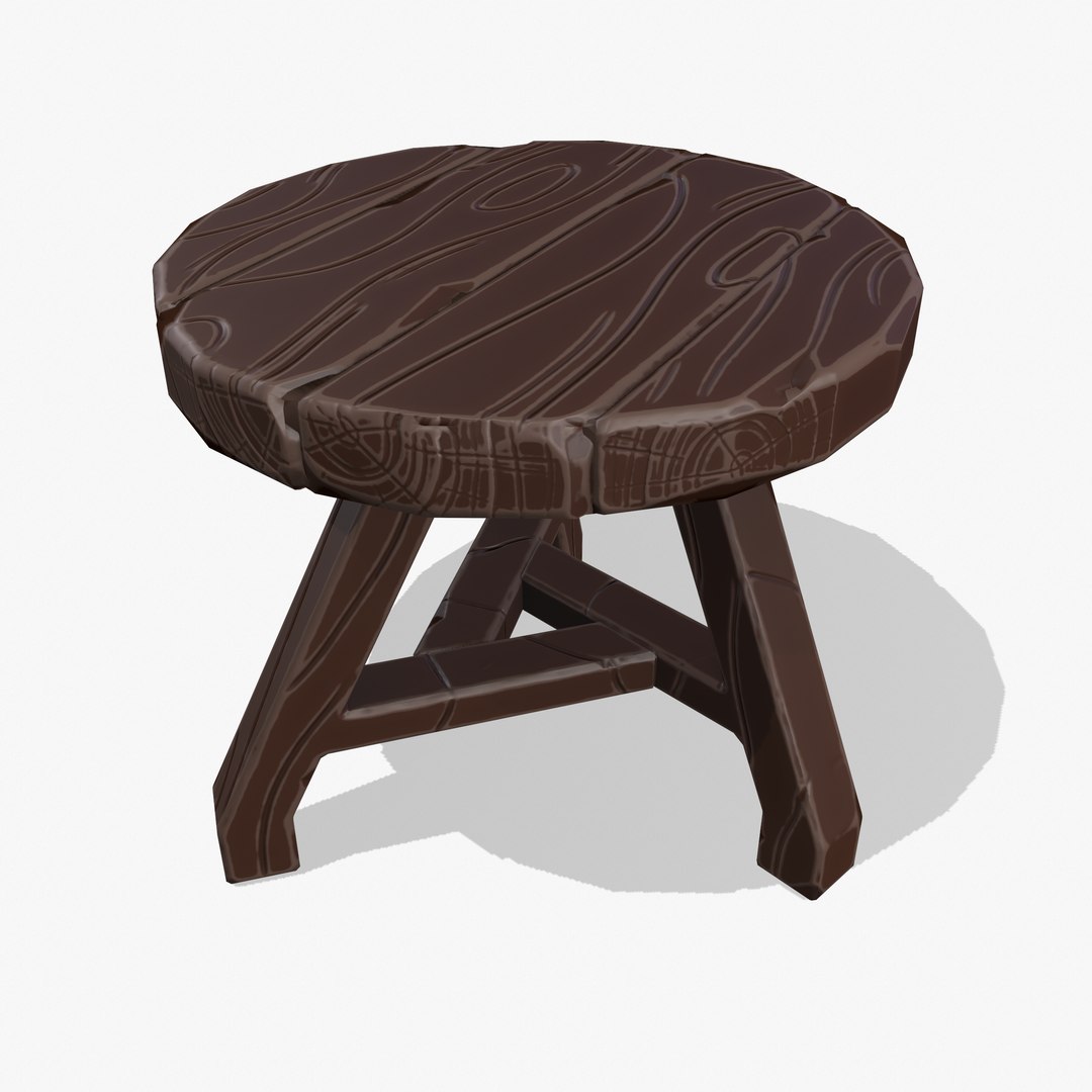 3D Wooden Stool Stylized - TurboSquid 1702338