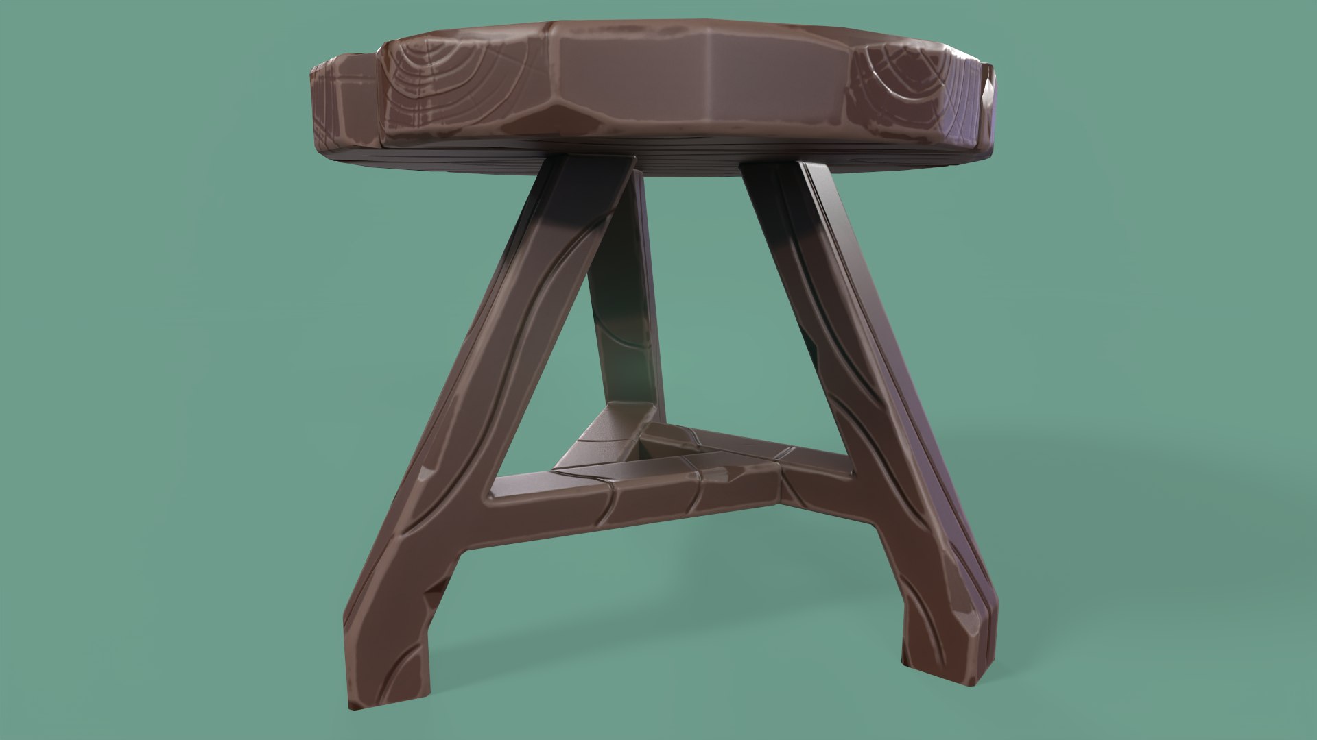 3D Wooden Stool Stylized - TurboSquid 1702338