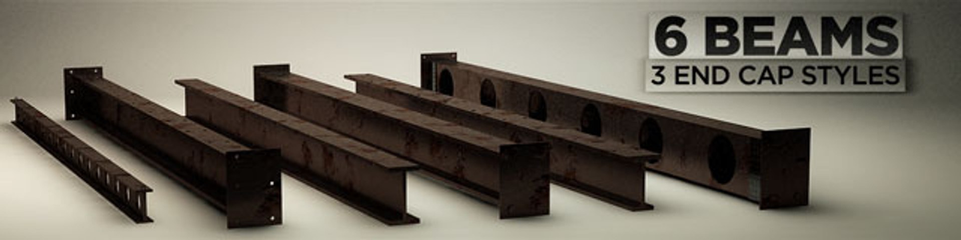 3d Pack Industrial Beams Model
