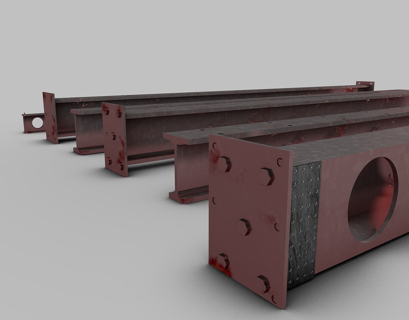 3d Pack Industrial Beams Model