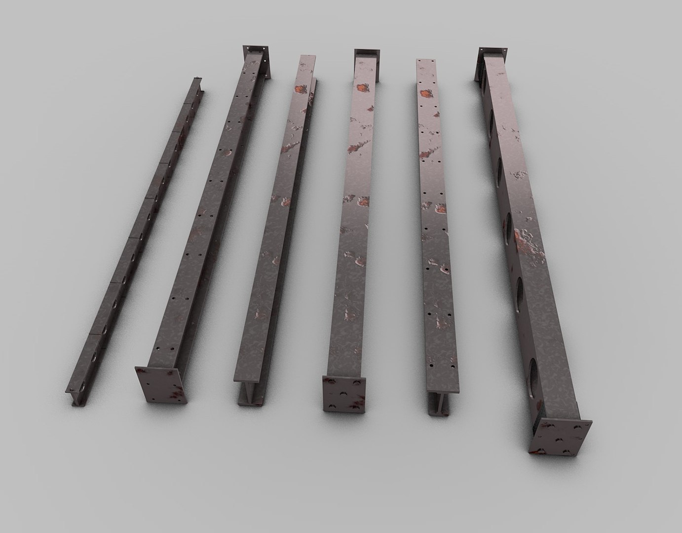 3d Pack Industrial Beams Model