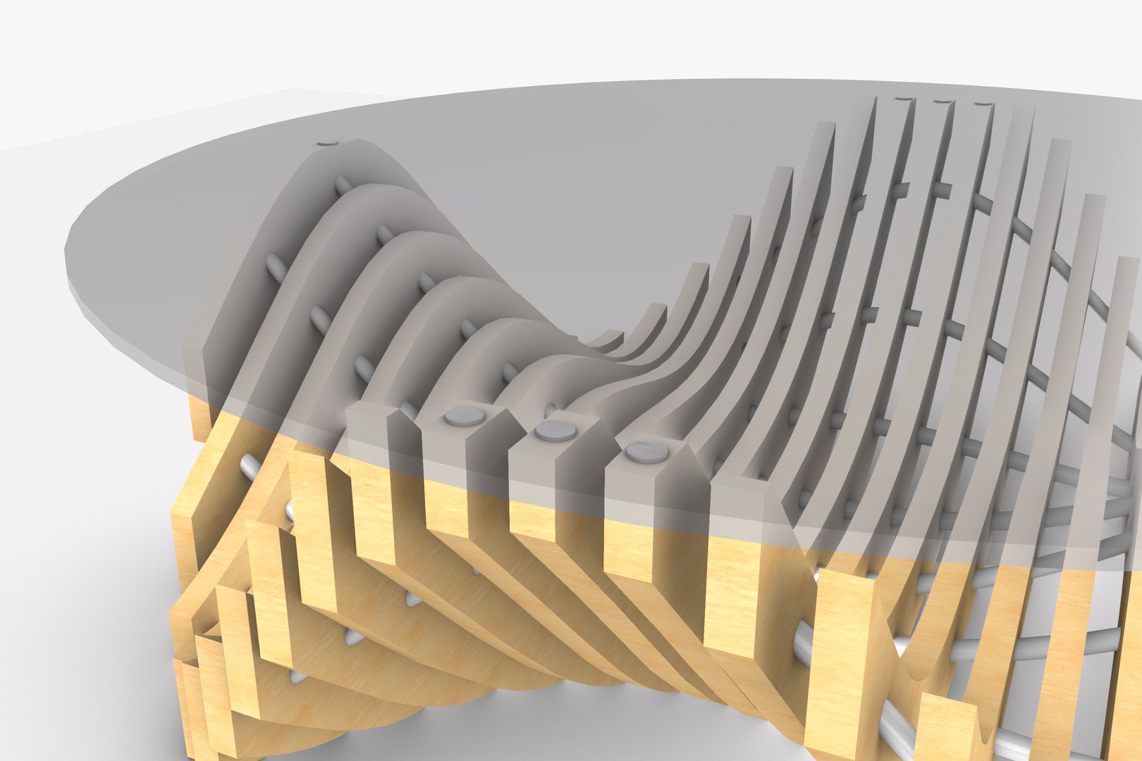 Parametric Wavy Modern Table Model - TurboSquid 2034220