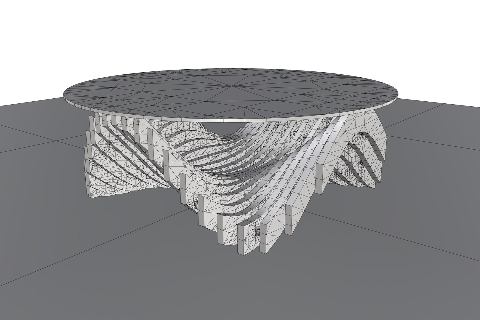 Parametric Wavy Modern Table Model - TurboSquid 2034220