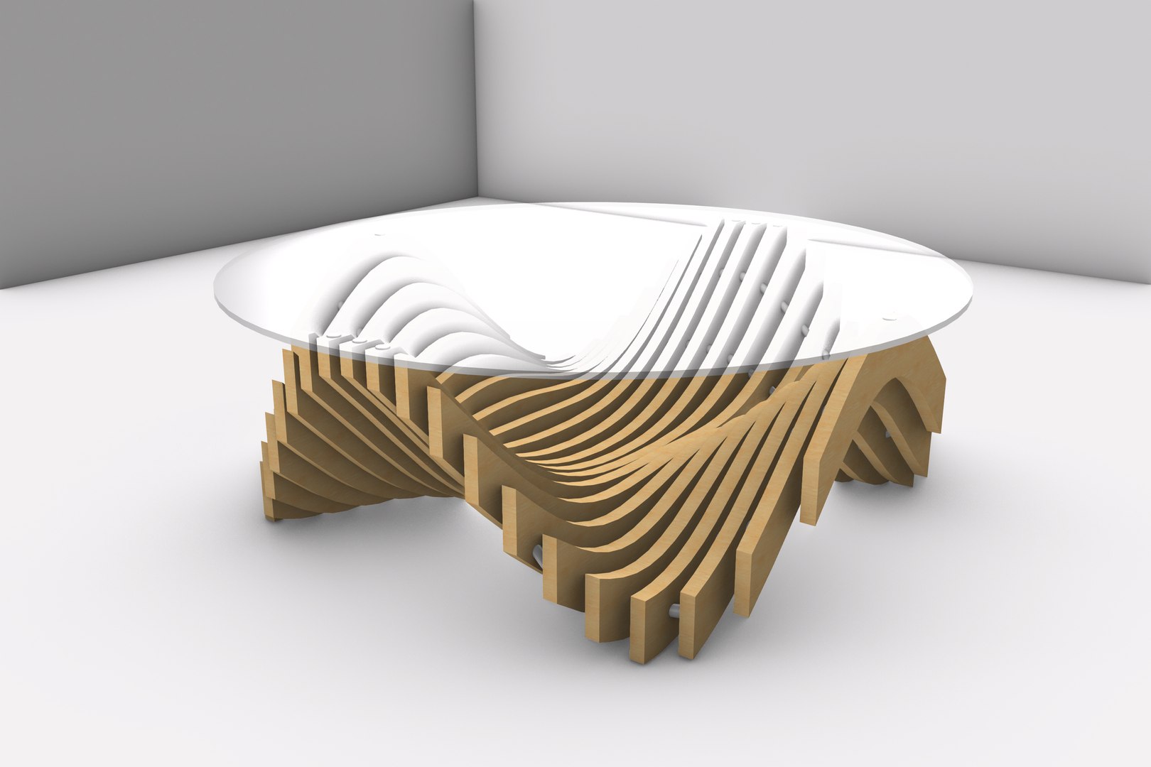 Parametric Wavy Modern Table Model - TurboSquid 2034220