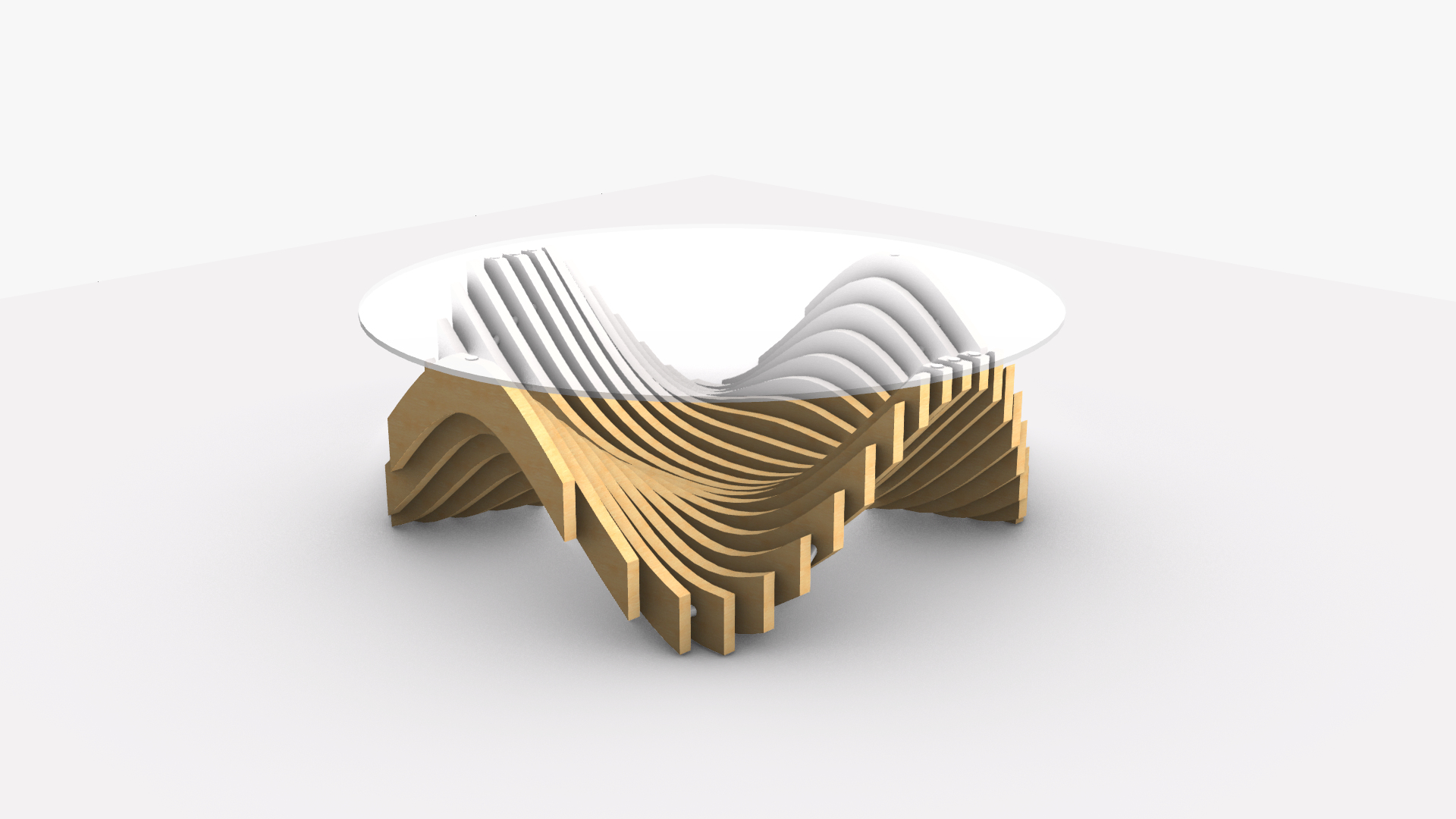 Parametric Wavy Modern Table Model - TurboSquid 2034220