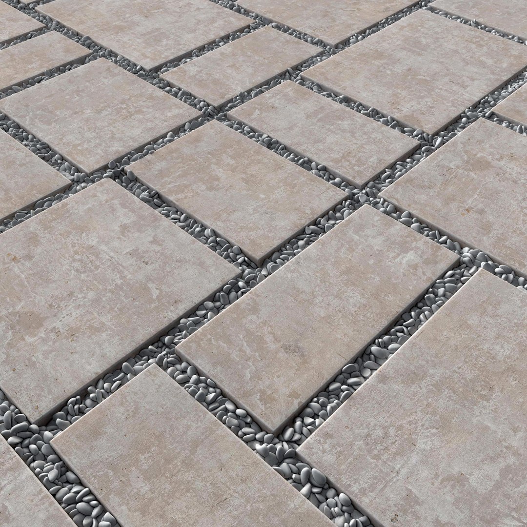 3D Model Paving Tile Pebble N14 - TurboSquid 1966958